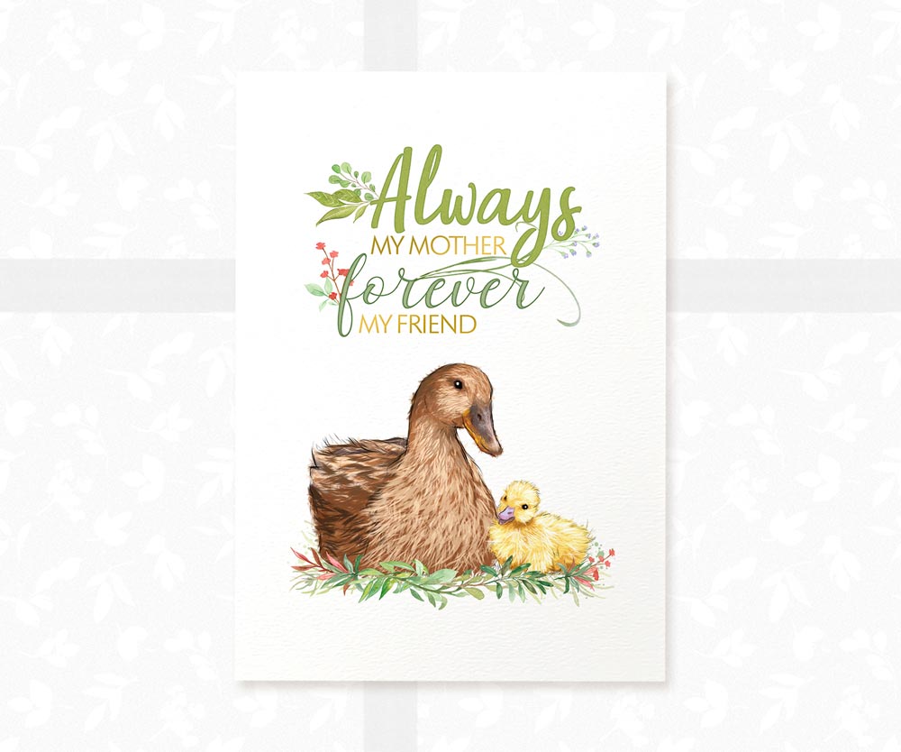 Duck Mother and Baby Print - Mothers Day Gifts – Pawprint Illustration