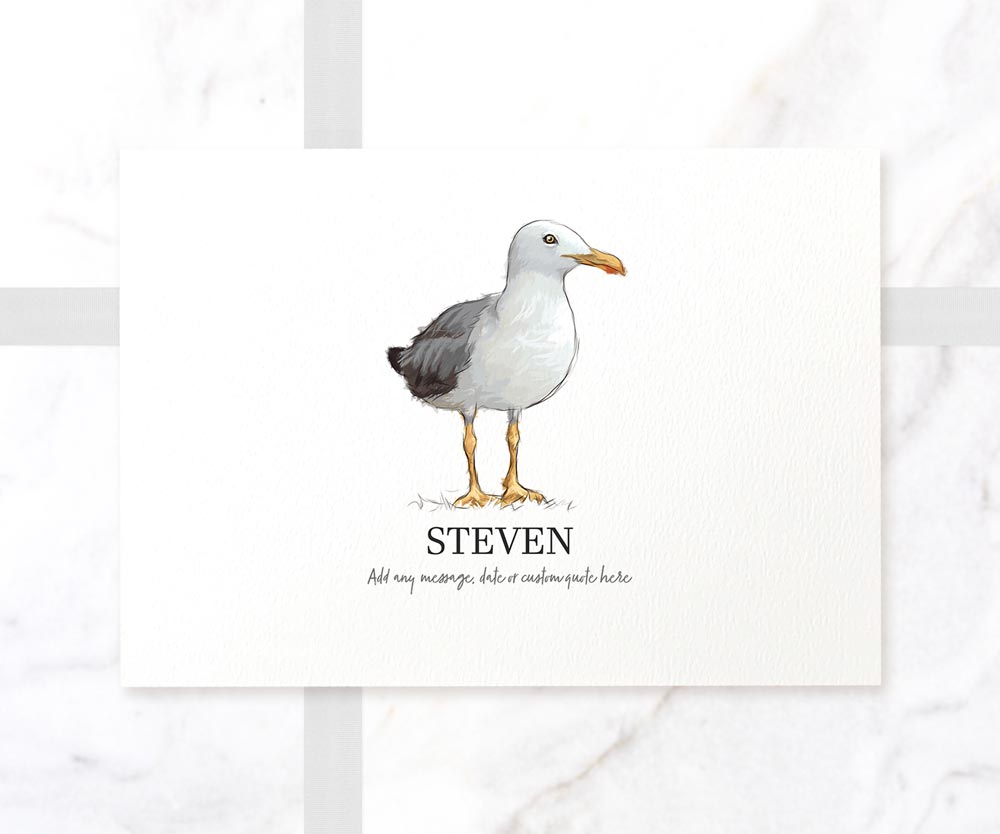 Seagull Name Print - Personalised Pet Gifts – Pawprint Illustration
